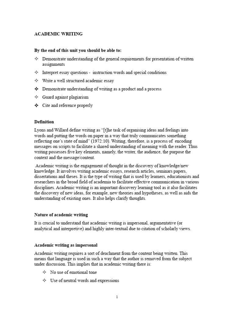 ACADEMIC WRITING | PDF | Argument | Learning