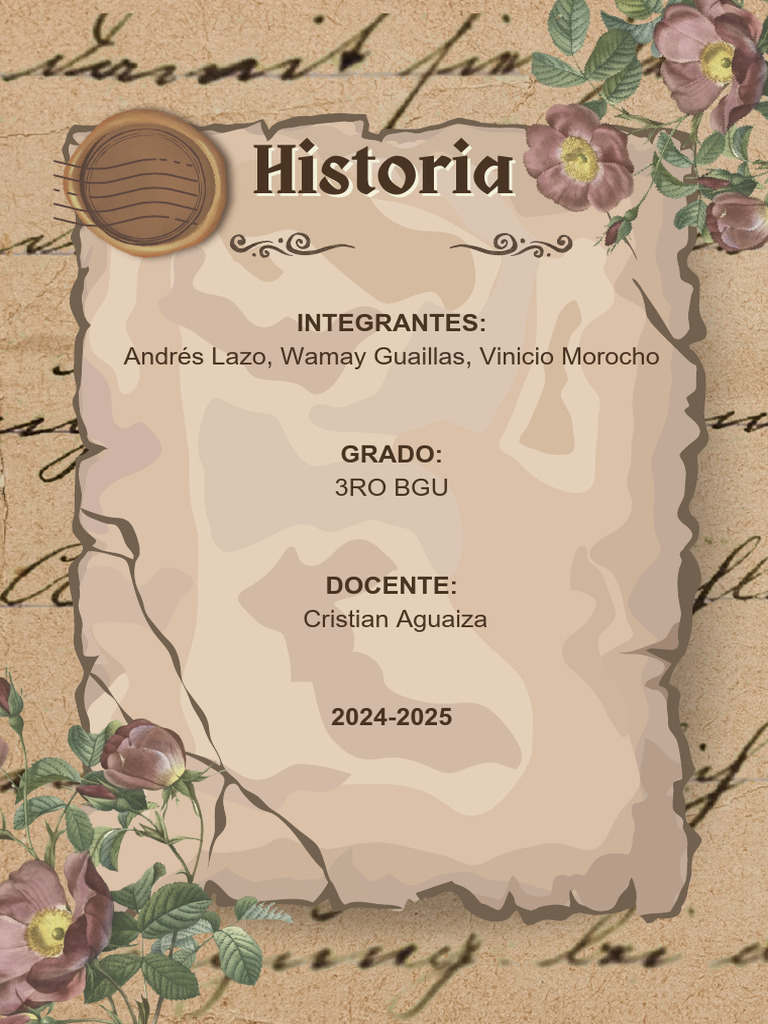 Beige and Brown Vintage History Project Cover A4 Document (1) | PDF ...