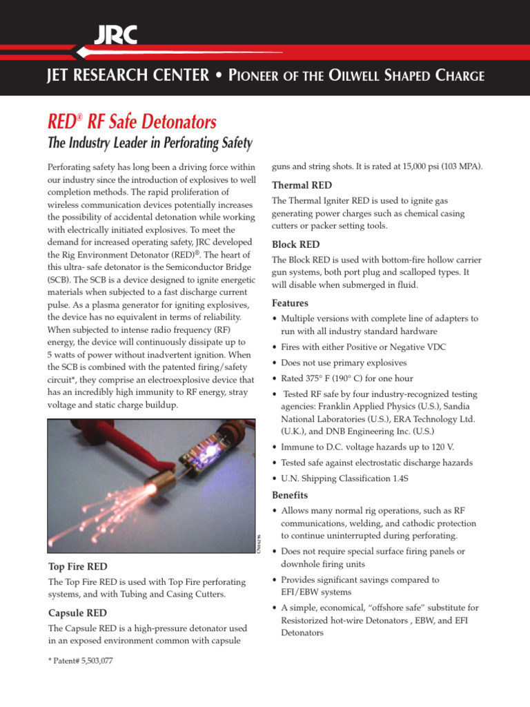 Red Detonator Tech Page | PDF | Physical Sciences | Electricity