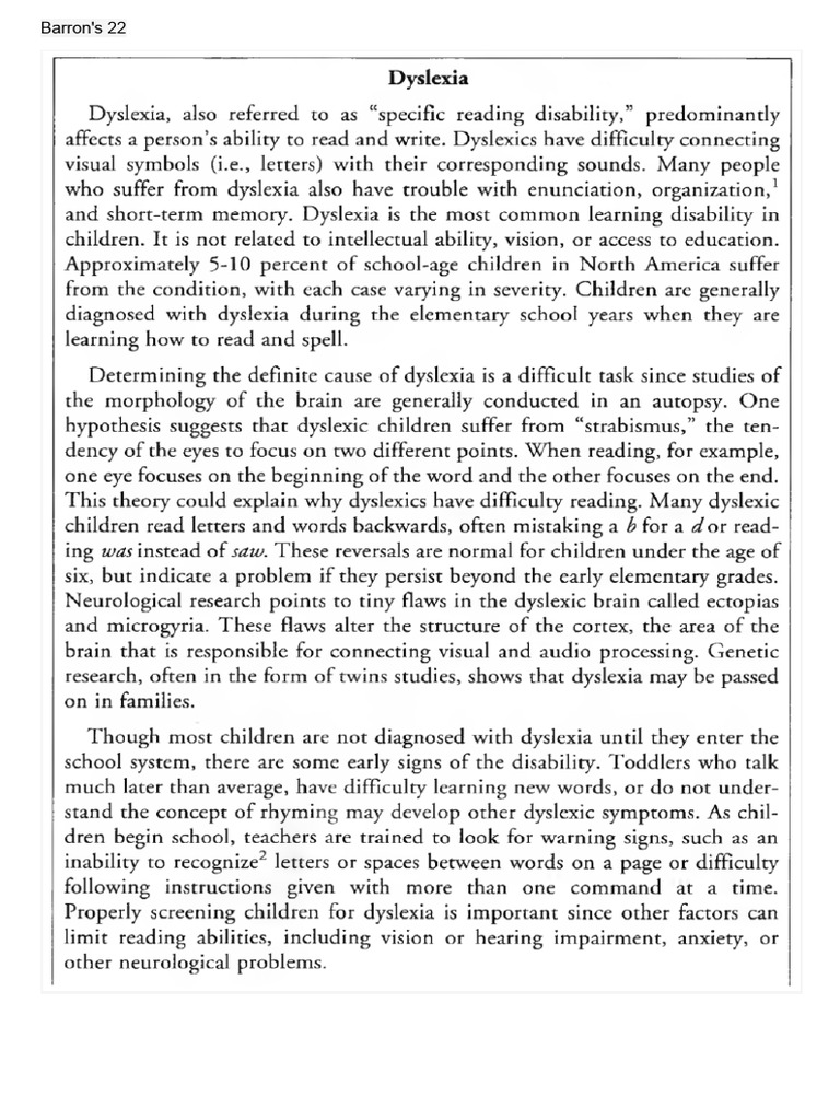 Dyslexia | PDF