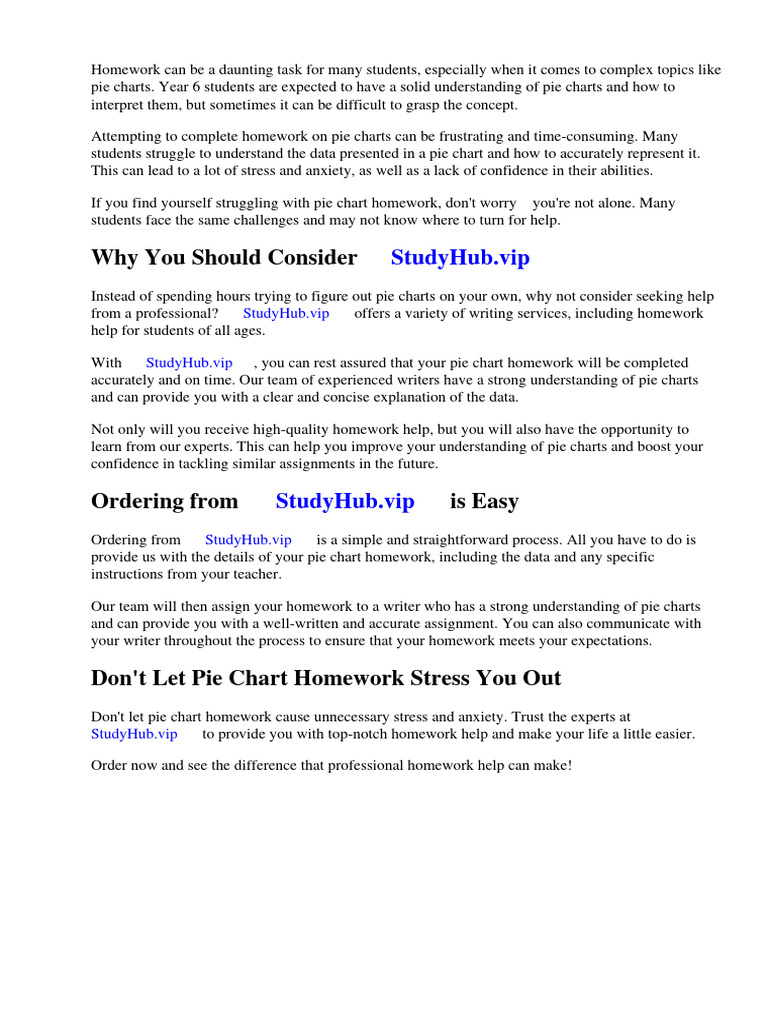 Pie Chart Homework Year 6 | PDF | Homework | Pie Chart