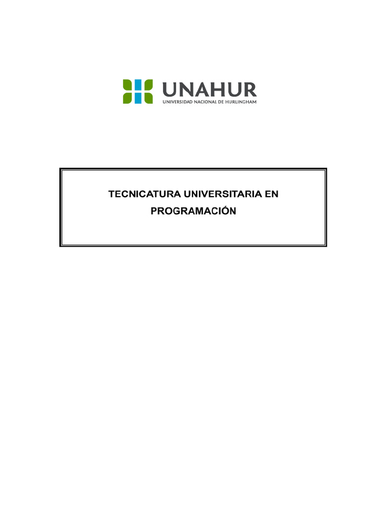 Tecnicatura en Programación UNAHUR | PDF | Software | Ciencias de la Computación