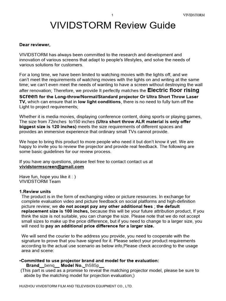 VIVIDSTORM Review Guide - ALR Screen - 2204 | PDF | Fee | Customs