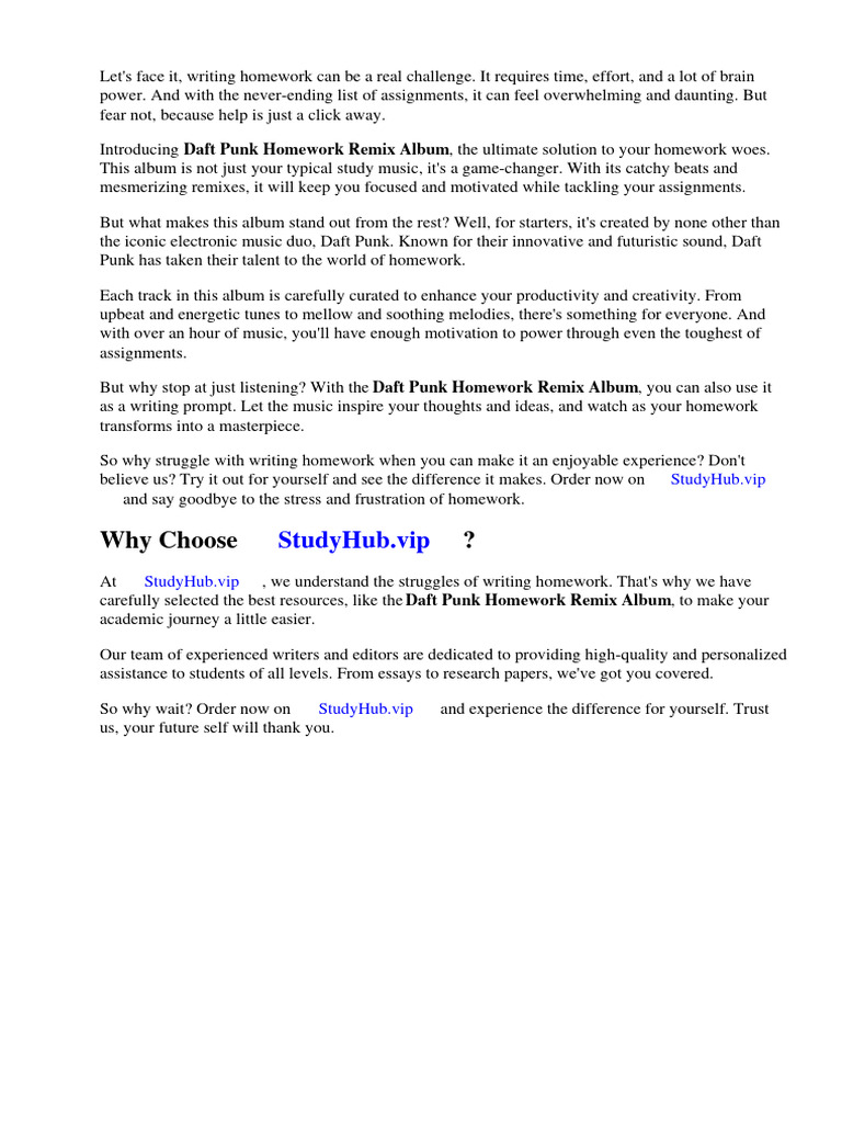 Daft Punk Homework Remix Album | PDF