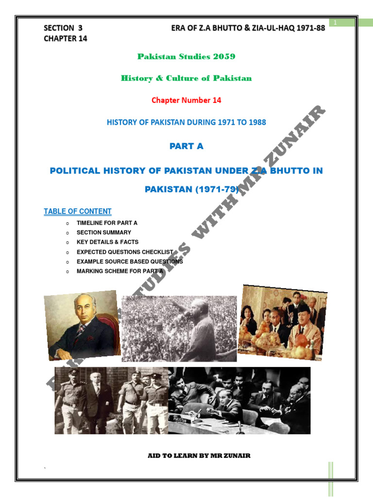 P1 Chapter 14 Z.A Bhutto & Zia Era Offical | Download Free PDF | Zulfikar Ali Bhutto | Muhammad ...