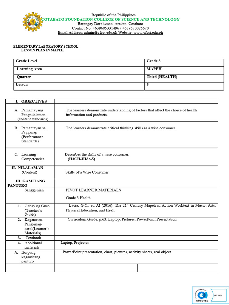 1skills-Of-A-Wise-Consumer 3 | PDF | Teachers | Learning