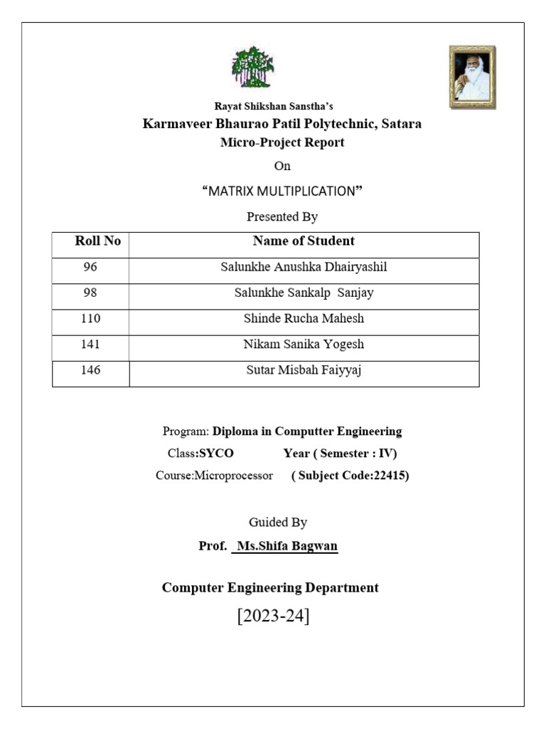MICROPROJECT | PDF | Central Processing Unit | Computer Program