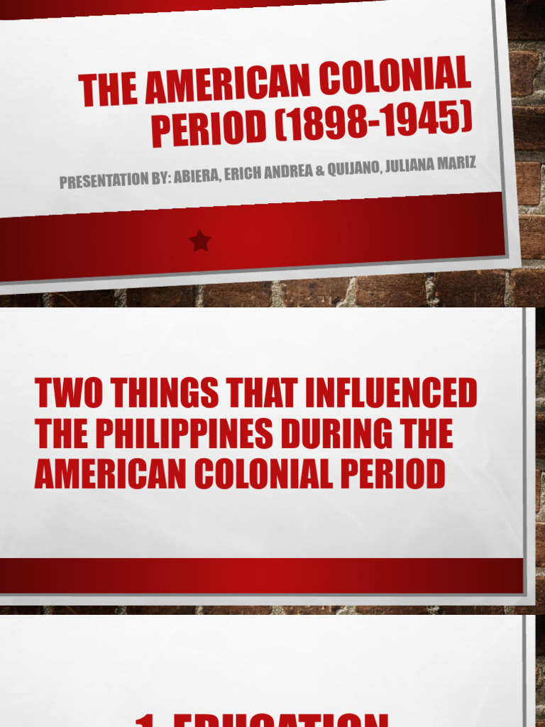 THE-AMERICAN-COLONIAL-PERIOD-1898-1945 | PDF | Philippines