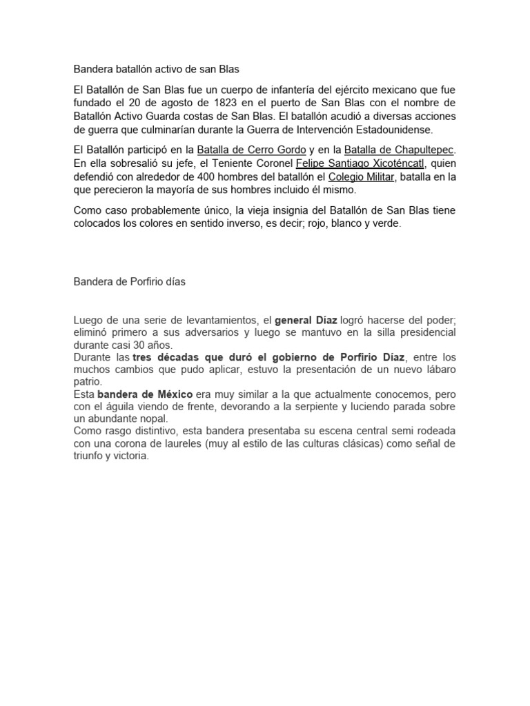 Bandera Batallón Activo de San Blas | PDF