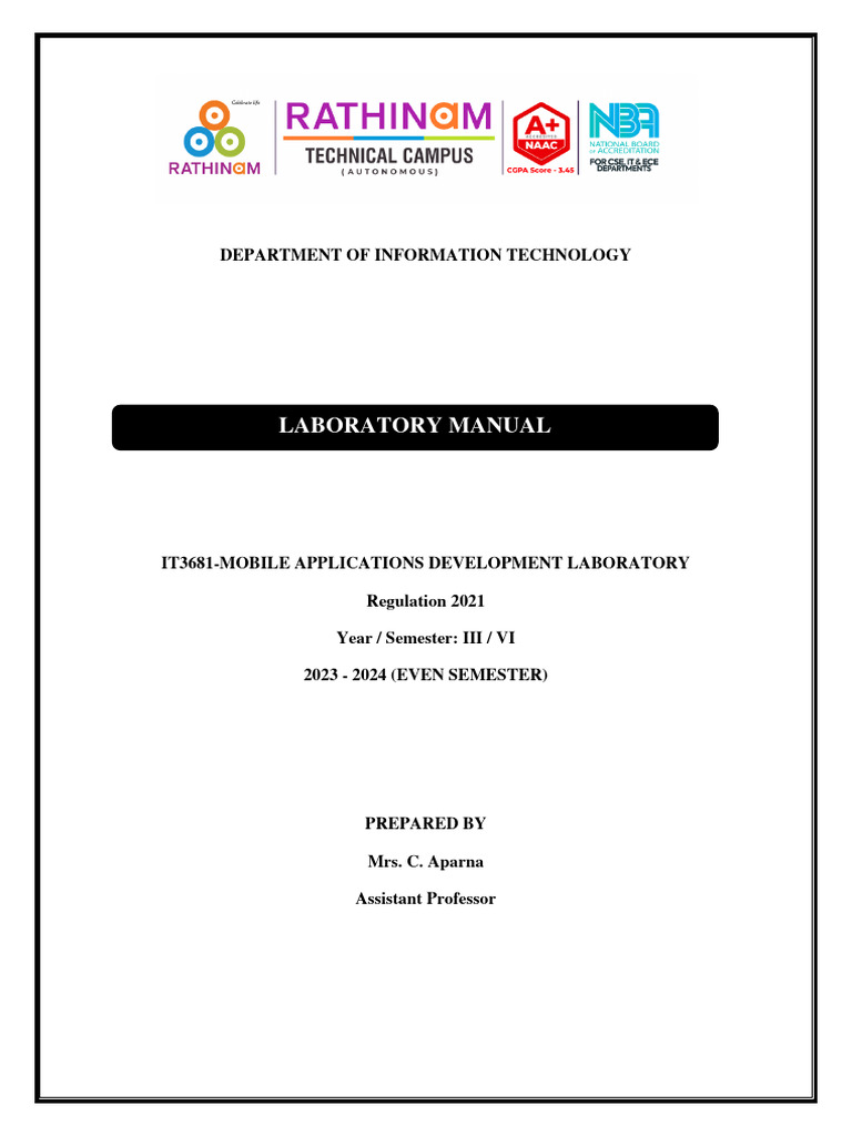 MAD Lab Manual | PDF | Cross Platform Software | Android (Operating System)