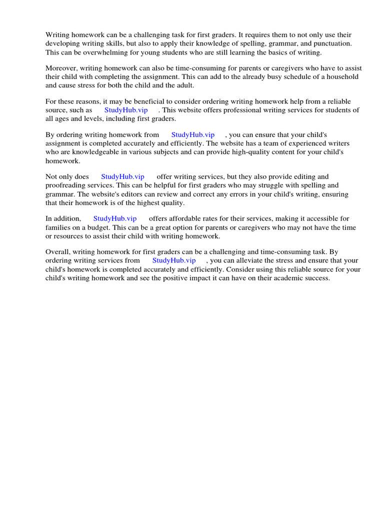Writing Homework 1st Grade | Download Free PDF | Worksheet | Homework