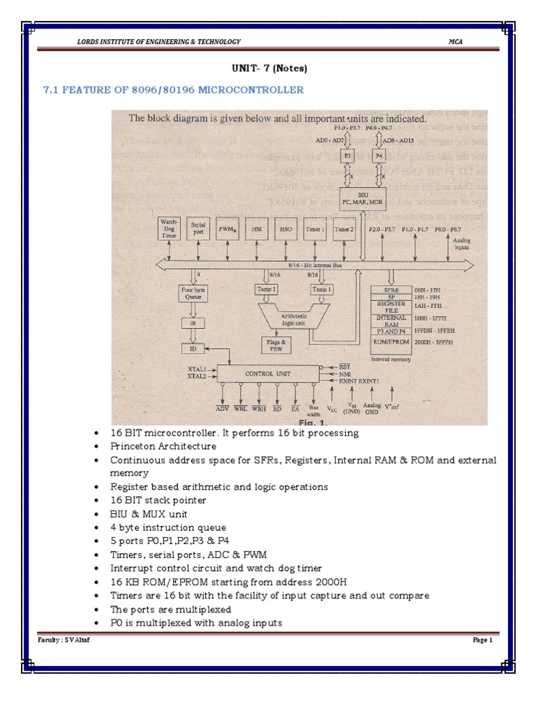 Unit 5 - Notes | PDF | Microcontroller | Instruction Set