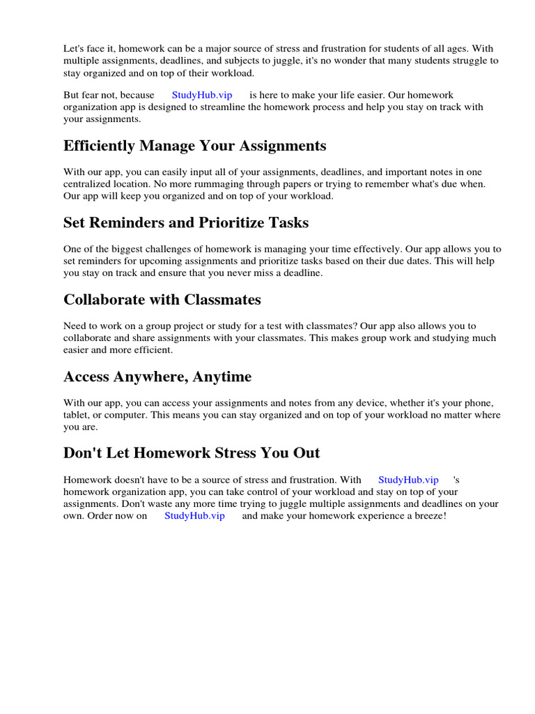 Homework Organization App | PDF | Google Play | Mobile App