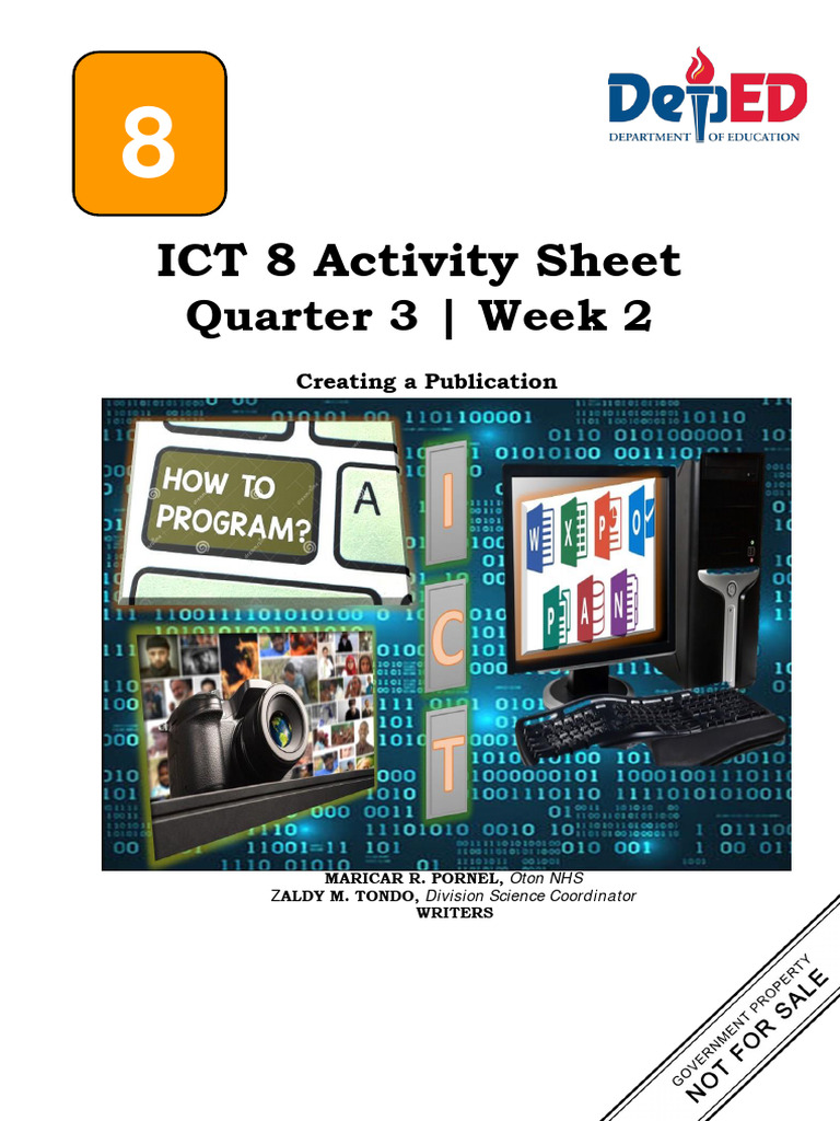 ICT 8 Activity Sheet: Quarter 3 - Week 2 | PDF | Learning | Educational Technology