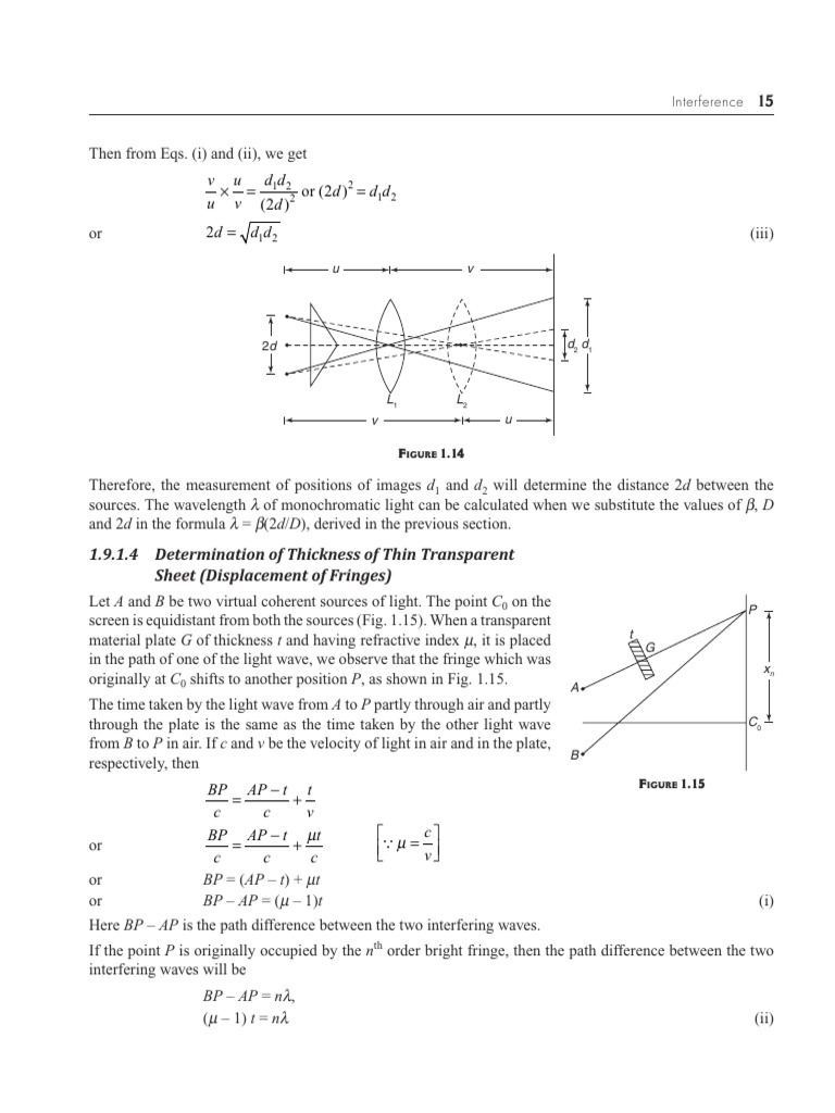 Interference and Fringe Displacement Analysis | PDF | Waves | Light