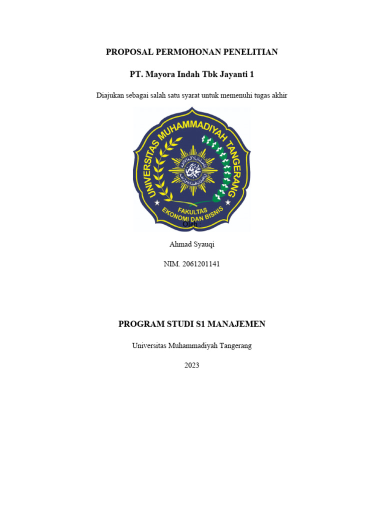 Proposal Permohonan Penelitian | PDF