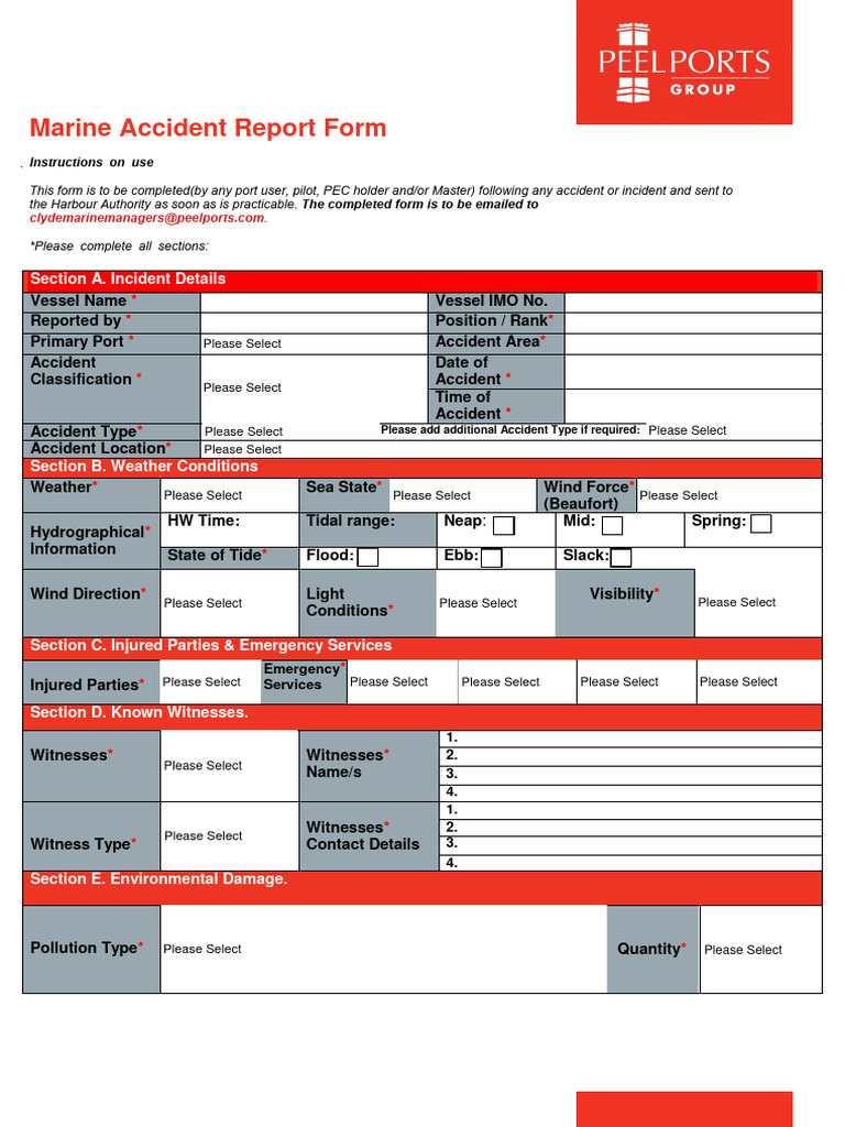 Marine Incident Report Form | PDF | Tide | Shipping