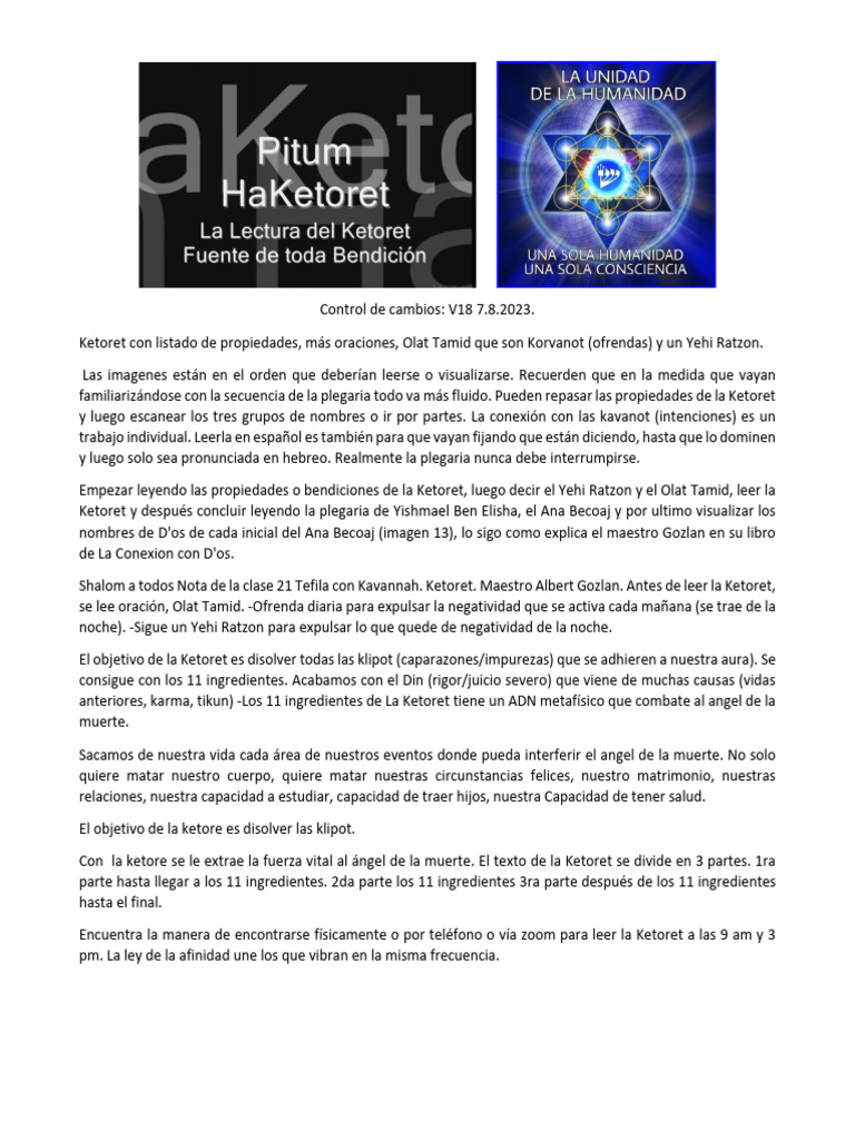 Guía de Plegarias y Ketoret | PDF | Oración