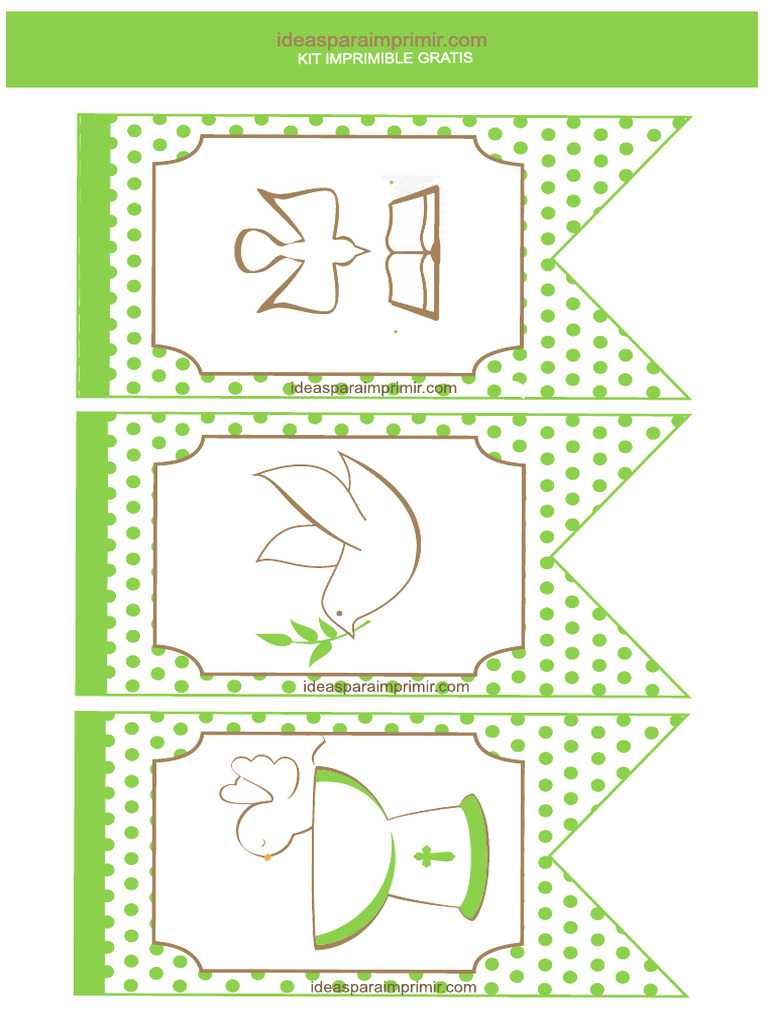 Bautizo Banderines Kit Imprimible Bautismo Gratis | PDF