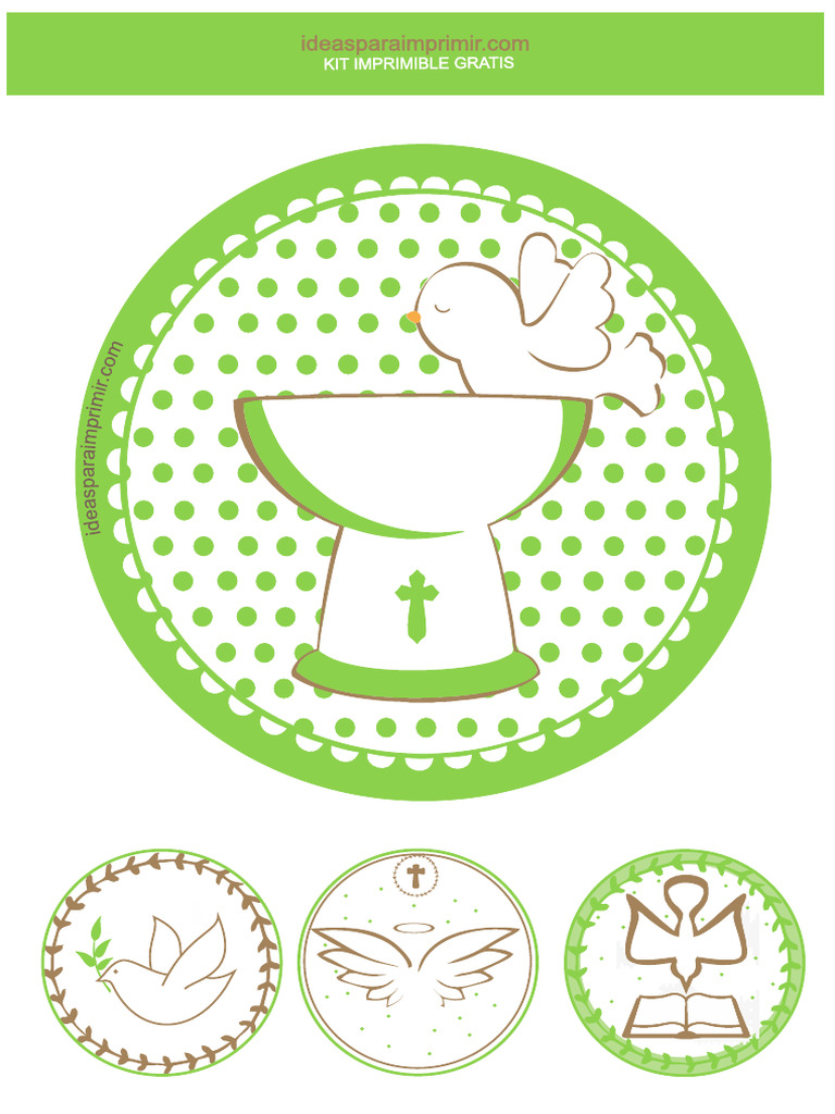 Bautizo Adorno Torta Kit Imprimible Bautismo Gratis | PDF