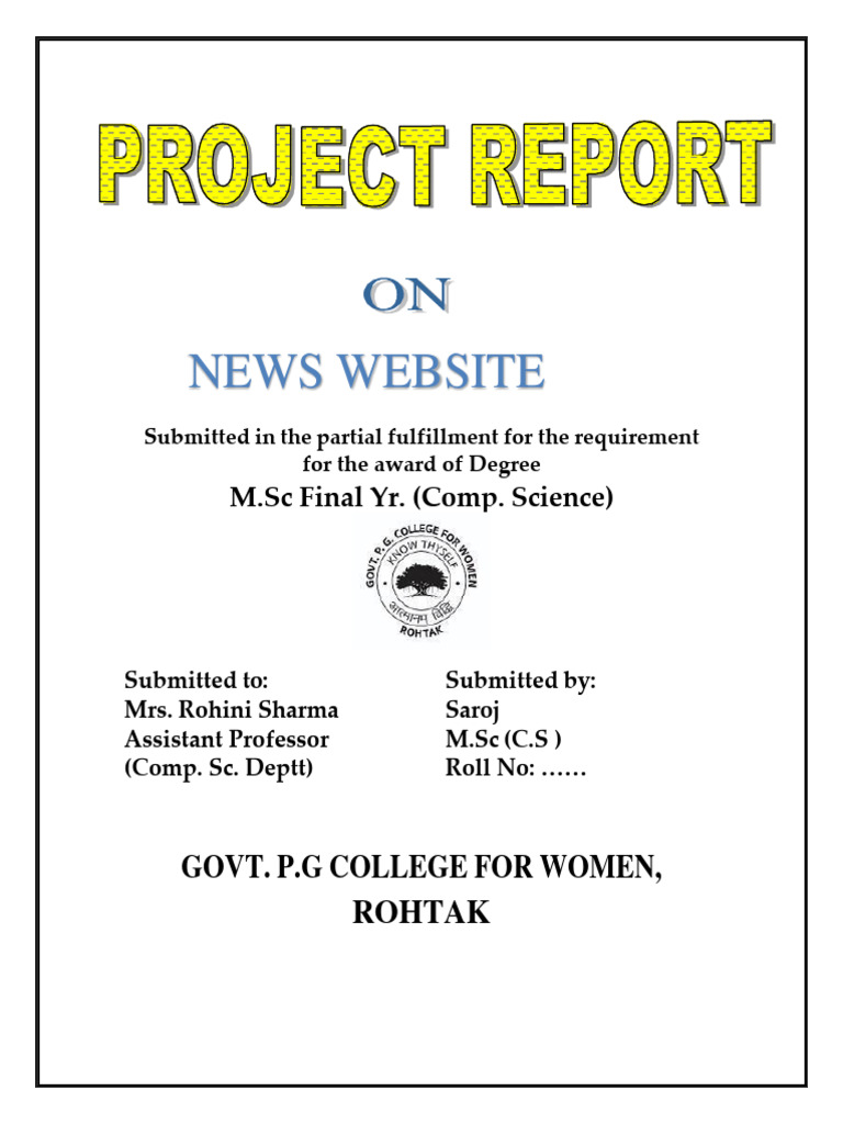 News Website Project Report | PDF | Html | World Wide Web