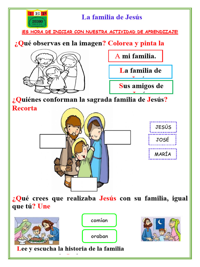 Actividades sobre la familia de Jesús | PDF