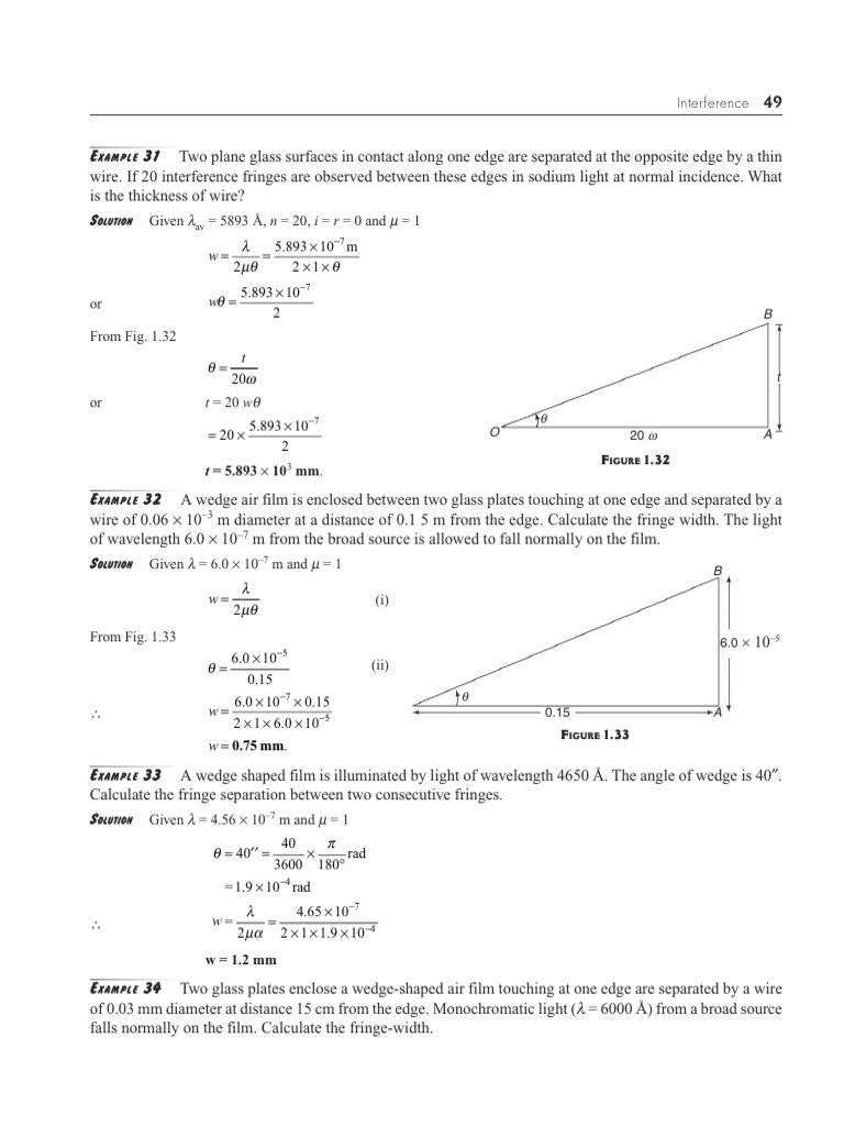 Calculating Fringe Width in Wedge Films | PDF | Light | Physical Phenomena