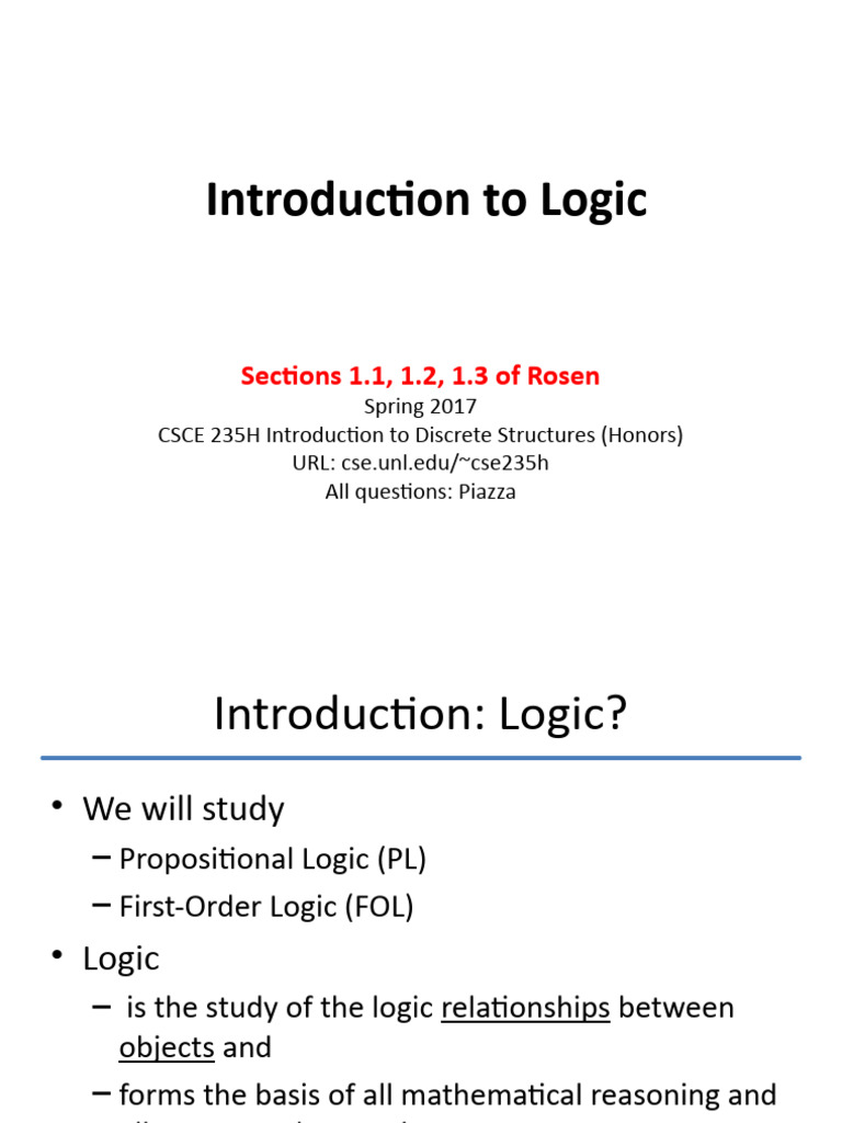 Logic | PDF | Logic | Contradiction