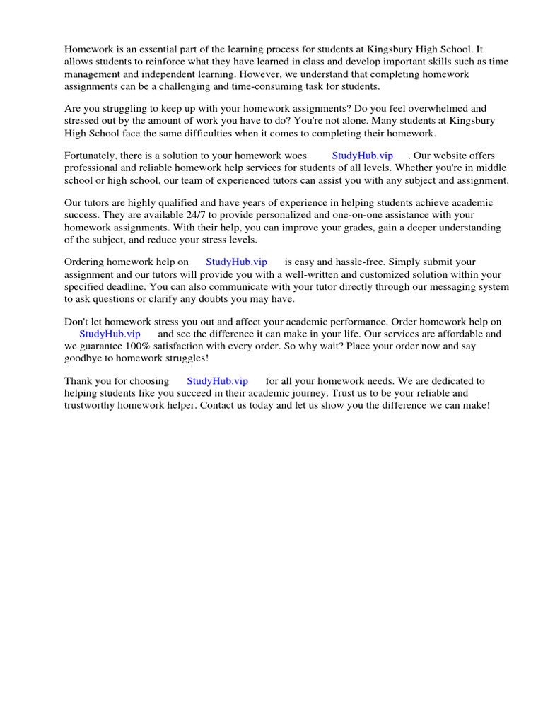 Show Me My Homework Kingsbury High School | PDF | Homework | Teachers