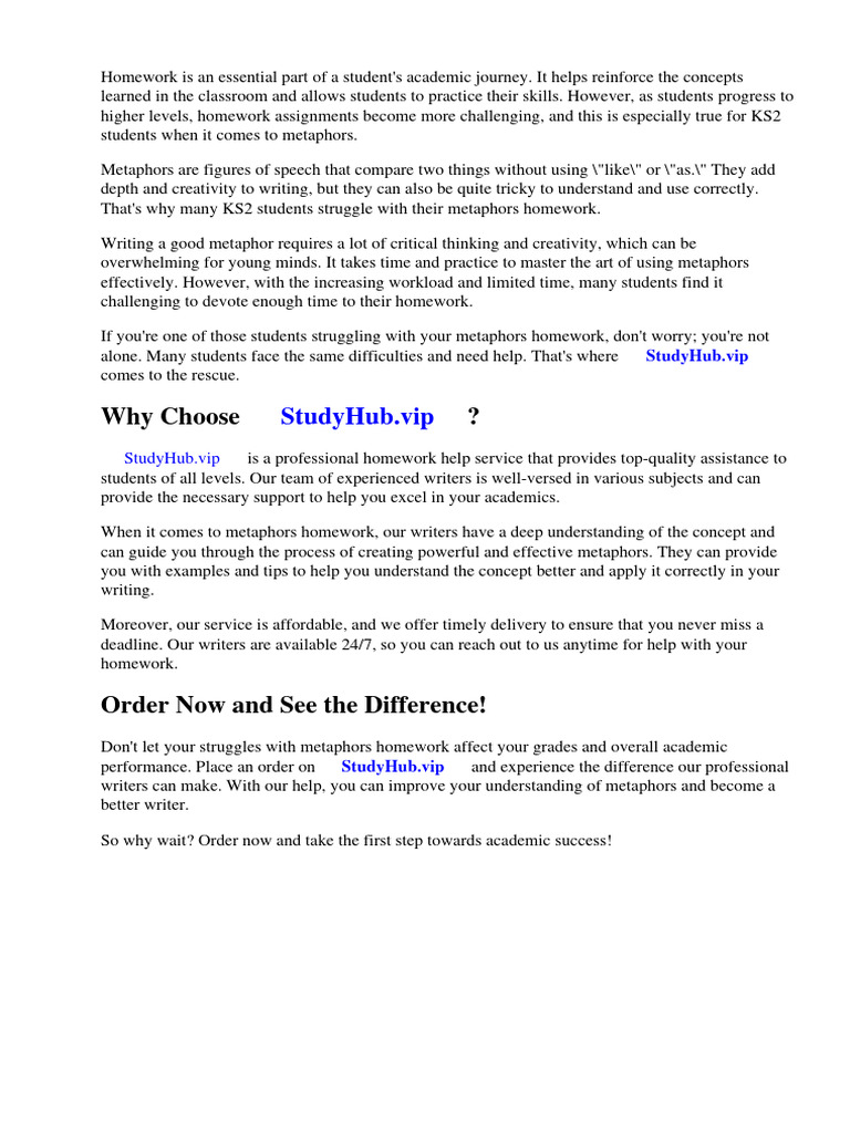 Metaphors Homework Ks2 | PDF | Metaphor | Worksheet