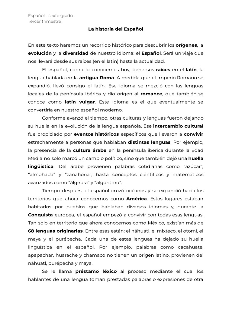 La Historia Del Español | PDF | Lengua española | latín