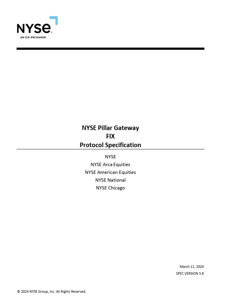 NYSE_Pillar_Gateway_FIX_Protocol_Specification | PDF | Transmission ...