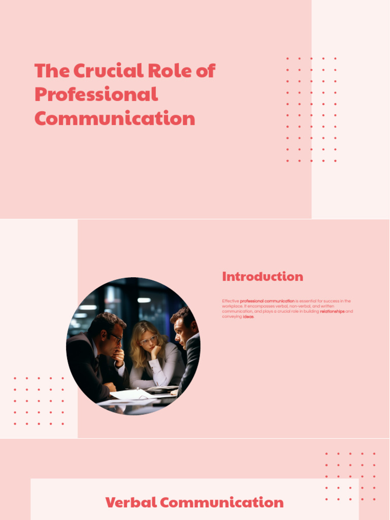 The Crucial Role of Professional Communication | PDF | Career & Growth | Business