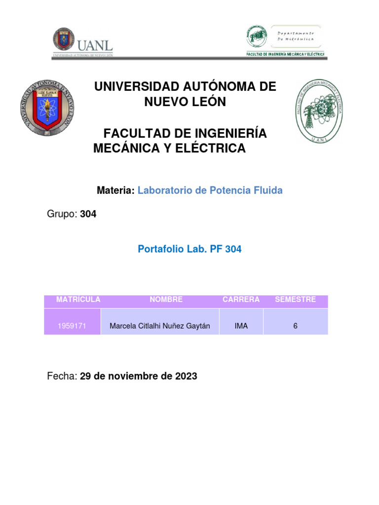Portafolio Lab. PF 304 | PDF | Lubricante | Bomba