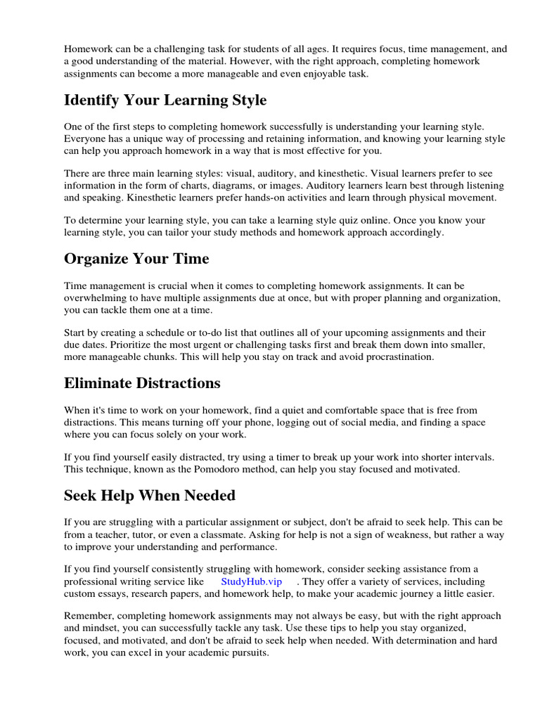 Learning Style Quiz Homework Tips | Download Free PDF | Learning Styles ...