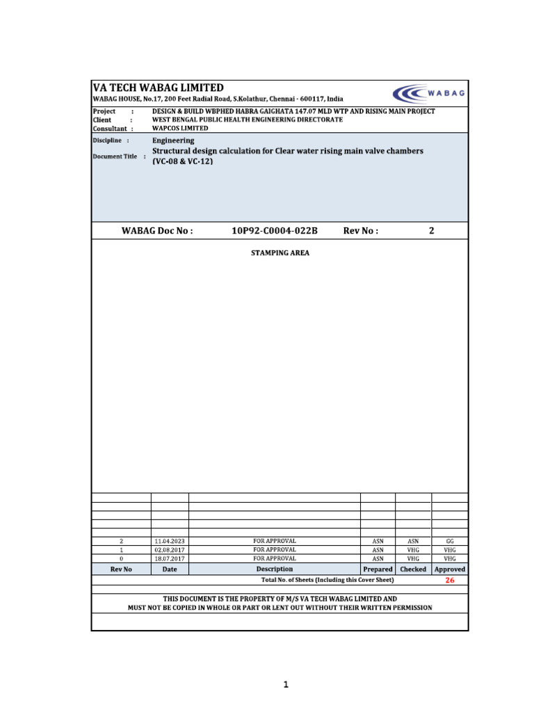 Valve Chamber Design Calculations | PDF | Structural Engineering ...