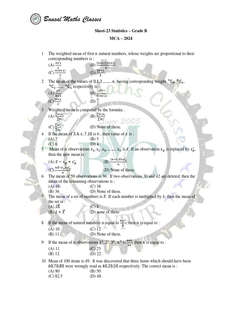 Assignment -23 Statistics -Grade-B_29230310 | PDF | Mean | Speed