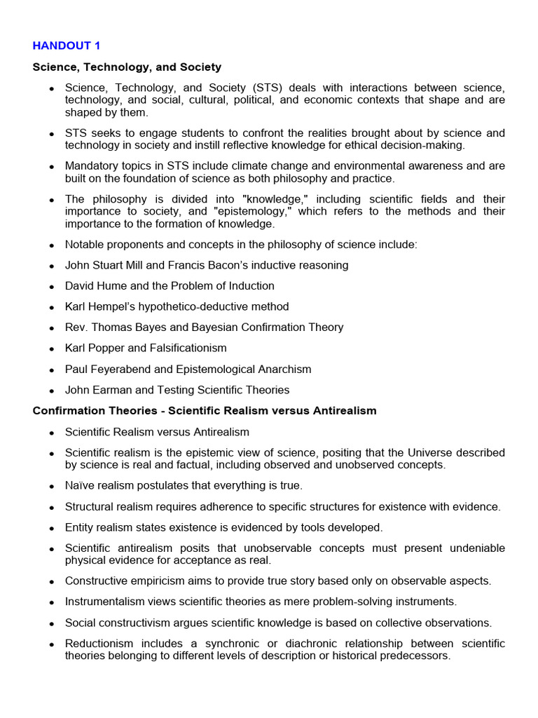 Sts Reviewer 1 | PDF | Philippines | Science