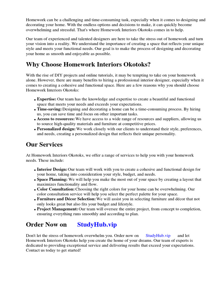 Homework Interiors Okotoks | PDF | Interior Design | Renovation