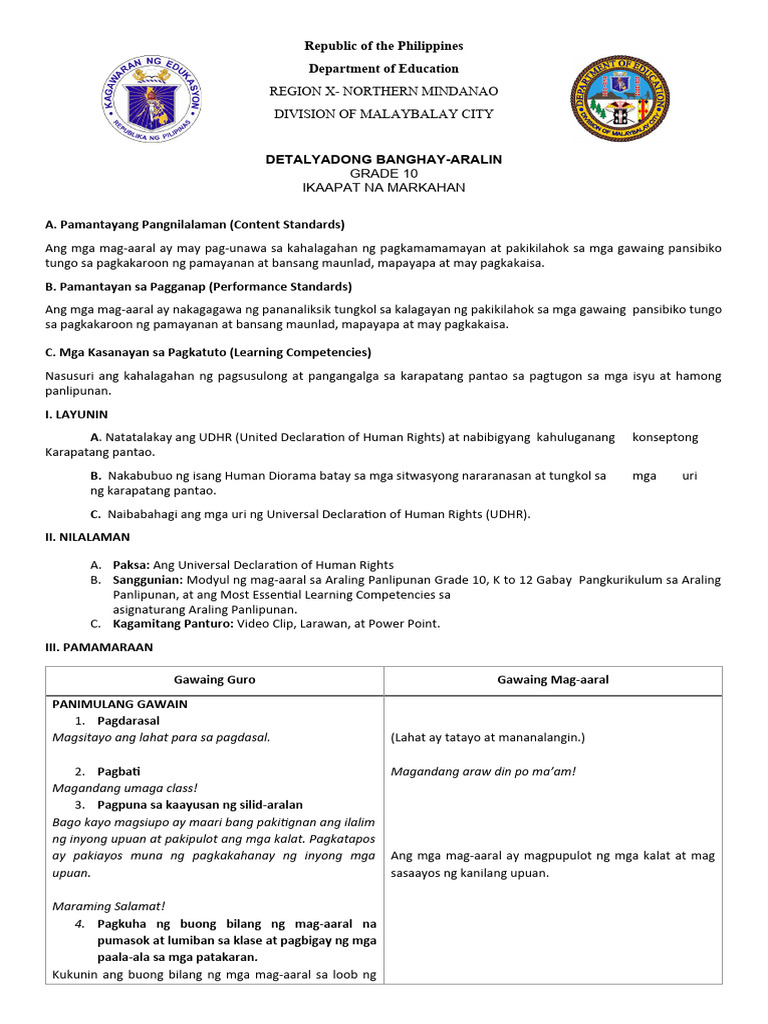 DETAILED LESSON PLAN For Demo Teaching FINAL | PDF