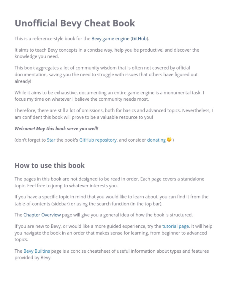 Unofficial Bevy Cheat Book | PDF | 3 D Computer Graphics | Cursor (User ...