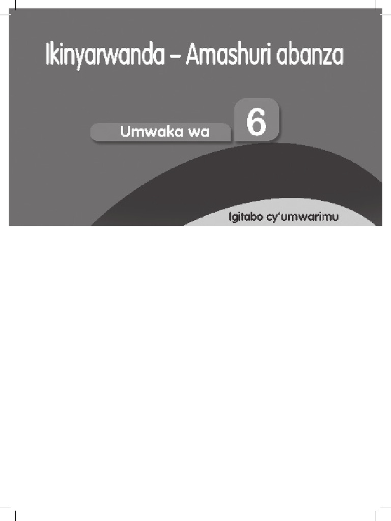 Kinyarwanda p6 TG | PDF