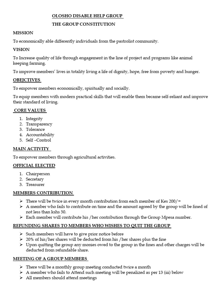 The Group Constitution | PDF | Economies