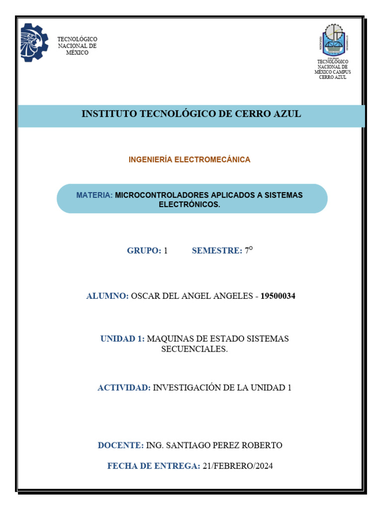 UNIDAD 1 MAQUINAS DE ESTADO SISTEMAS SECUENCIALES. | PDF | Ingeniería Informática | Electrónica