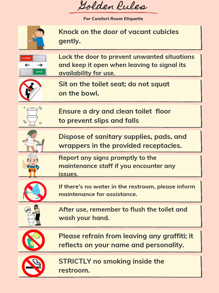 Pink and Cream Illustration Classroom Rules Poster | PDF | Home & Garden