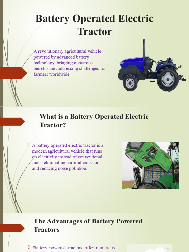Battery Operated Electric Tractor | PDF | Tractor | Electric Vehicle