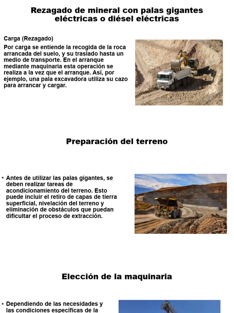 Rezagado de Mineral Con Palas Gigantes Eléctricas o Diesel Electricas ...