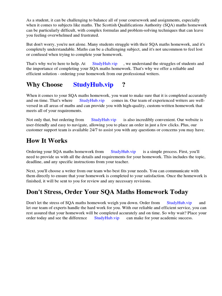 Sqa Maths Homework | PDF | Mathematics