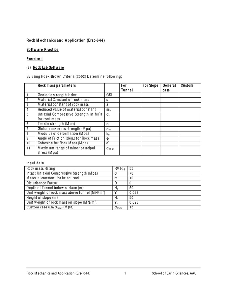 Rock Mechanics for Earth Science Students | PDF | Strength Of Materials | Solid Mechanics