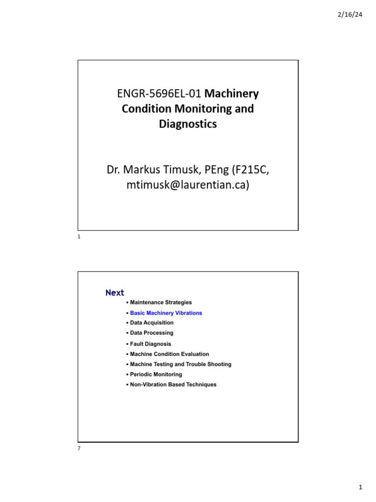 Machinery Diagnostics - L3 2024 | PDF | Damping | Phase (Waves)